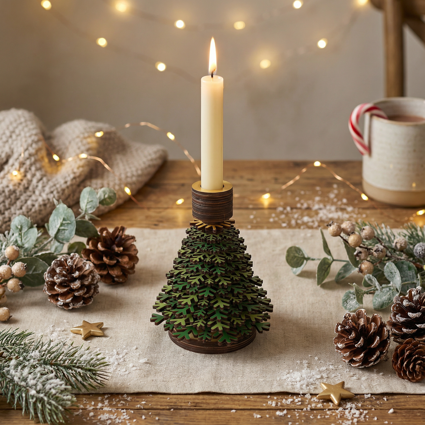 Wooden Christmas Tree Candle Holder – WeCreat Projects