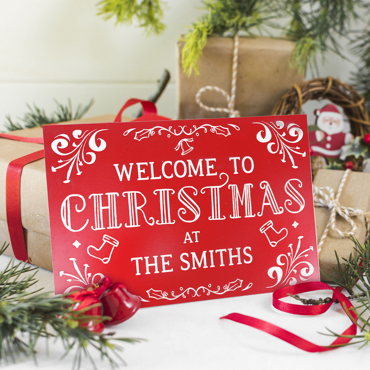 Wooden Christmas Welcome Sign – WeCreat Projects